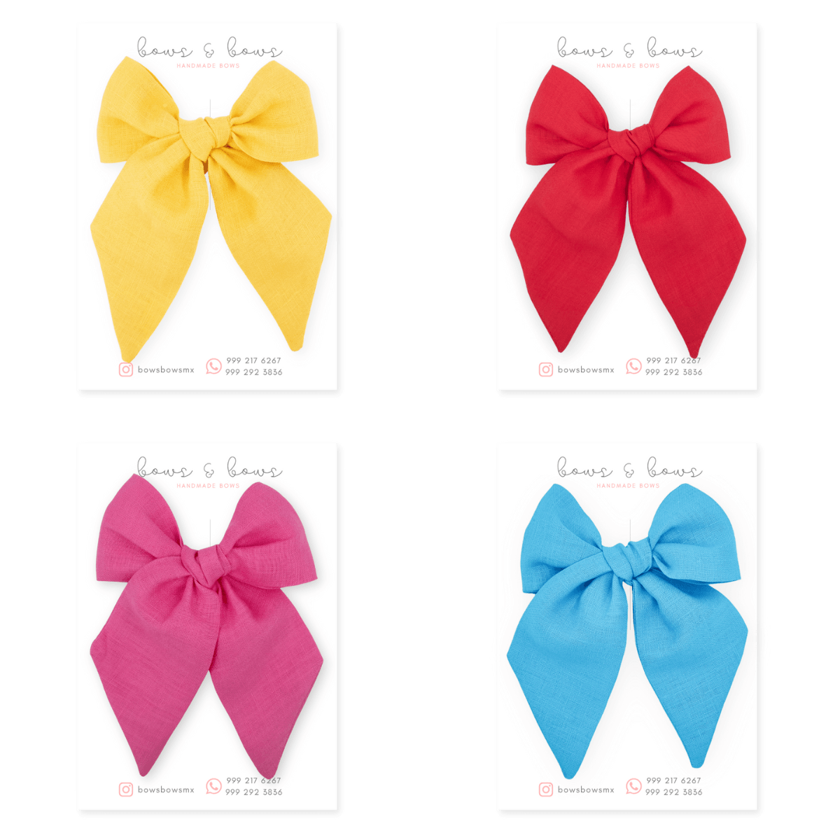 SET 4 MAXI BOWS - BASICOS BRIGHT – Bows & Bows